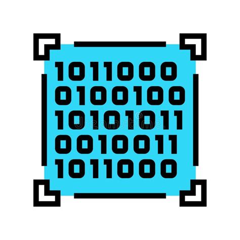 Binary Code Big Data Color Icon Vector Illustration Stock Illustration
