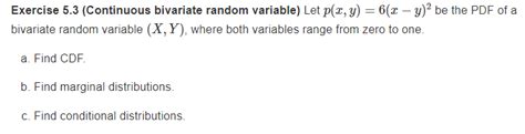 Solved Exercise 53 Continuous Bivariate Random Variable