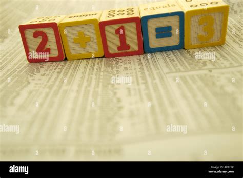 Wooden Blocks Two Plus One Equals Three Line Sum Math Toy Floor