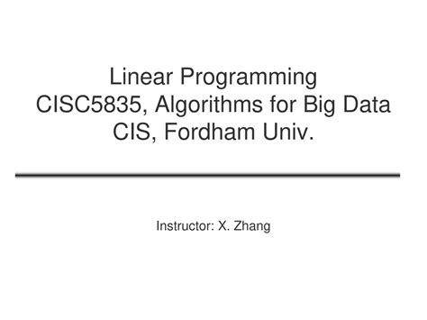 CISC5835 Algorithms For Big Data Ppt Download