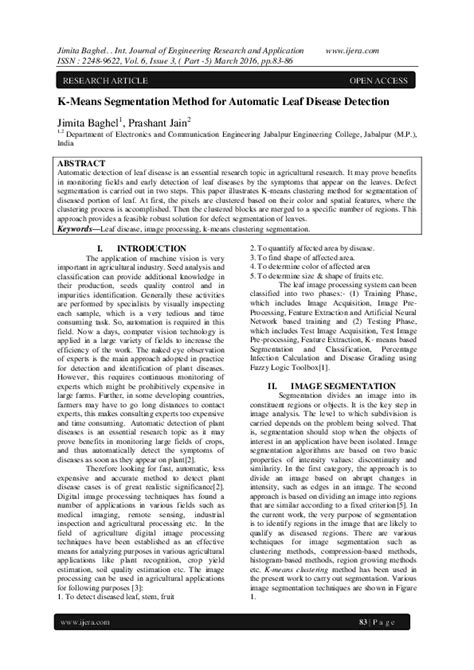 Pdf K Means Segmentation Method For Automatic Leaf Disease Detection