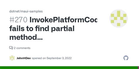 InvokePlatformCodeDemos Fails To Find Partial Method Implementations When
