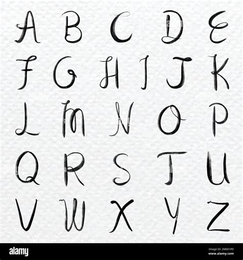 Cursive Capital Alphabet Set Vector Calligraphy Font Stock Vector Image Art Alamy