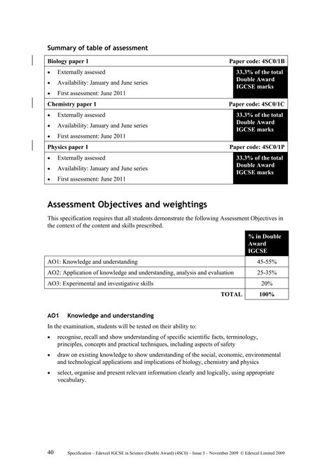 Igcse Science Double Award Specification Pdf Education Industry