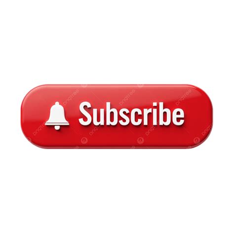 3d Subscribe Button With Bell Notification Icon Clipart Illustration