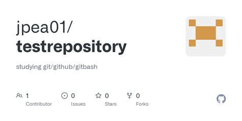 Github Jpea Testrepository Studying Git Github Gitbash