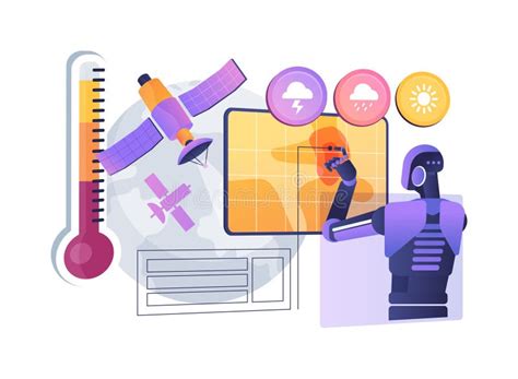 Ai Powered Climate Modeling Abstract Concept Vector Illustration Stock