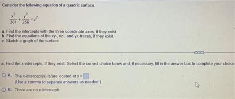 Solved Consider The Following Equation Of A Quadric Surface Chegg Com