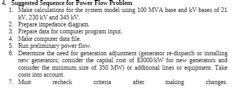 4 Suggested Sequence For Power Flow Problem 1 Make Calculations Course Hero