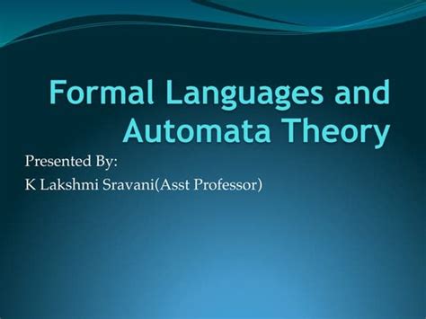 Introduction To Finite Automata Ppt