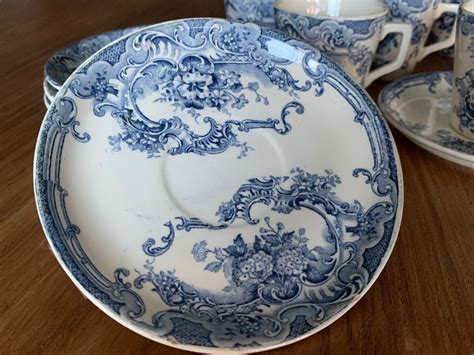 Keramis Boch Boch Frères Coffee And Tea Service 8 Dauphin Bfk Boch Frères Ceramic