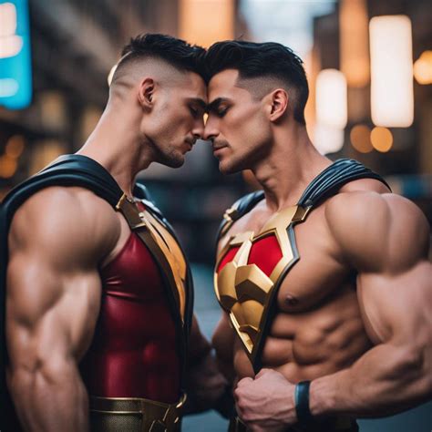 Two Gay Superheroes Kissing Muscular By Dogkev2 On Deviantart