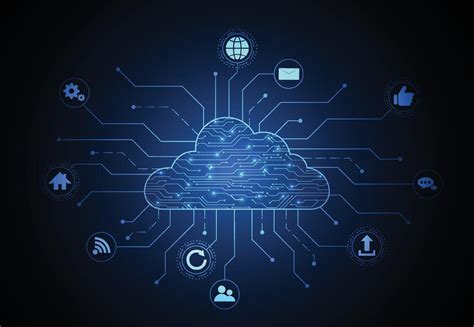 Cloud Networking Computing Connection With Internet Icons Concept Circuit Design Digital Data