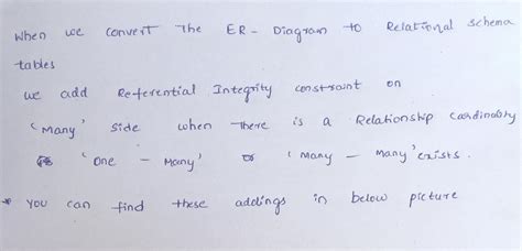 Solved Exercise 4 3 1 For Your E R Diagrams Of A Exercise 4 1 1 Course Hero