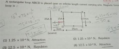 A Rectangular Loop Abcd Is Placed Near On Infinite Length Current Carryin