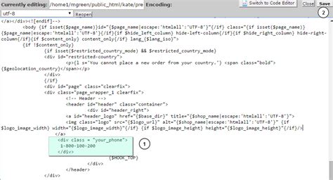 Prestashop 16x How To Add Phone Numbercontact Info Text In Header