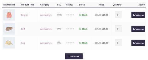 Woo Product Table Free Features CodeAstrology