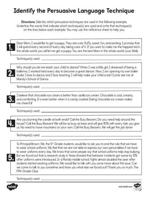 Identify The Persuasive Technique Pdf