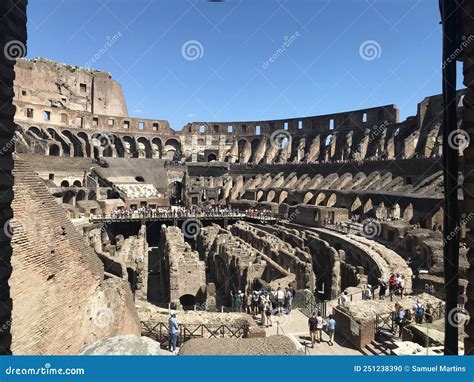 He Coliseum On The Inside Roman Architecture With Stones Ancient And
