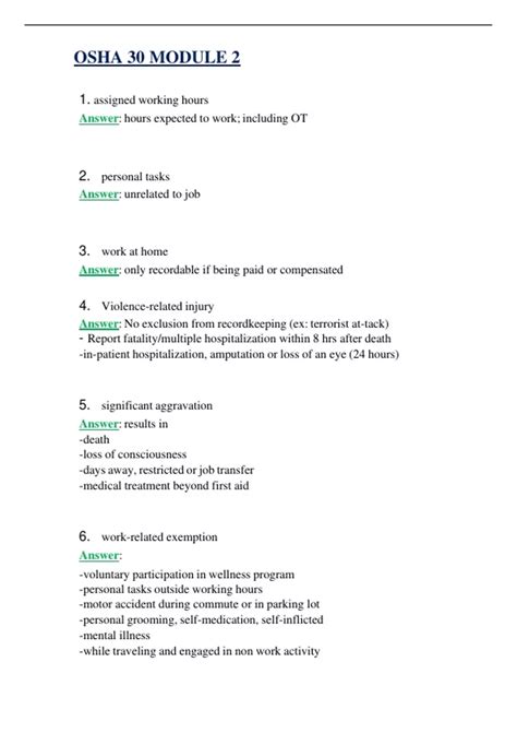 Osha 30 Module 2 Updated 2025 Questions With 100 Verified Answers And Comprehensive