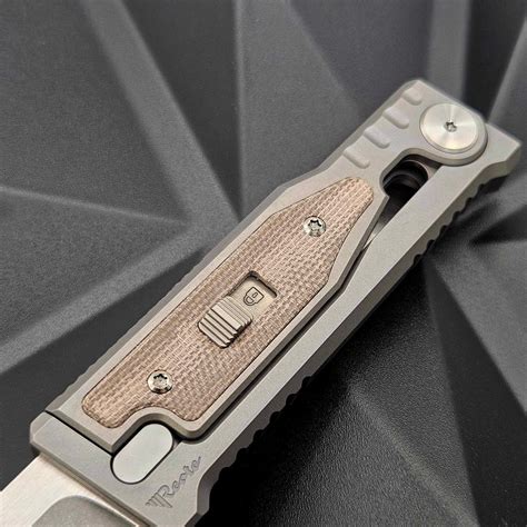 Reate Knives Mini Exo Gravity Knife Green Micarta 6al4v Titanium Bead