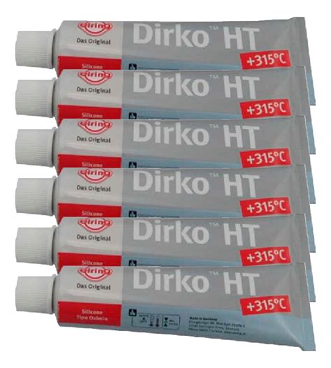 Kit 06 Cola Silicone Dirko Elring Cinza Alta Temperatura | AMERICA 4X4