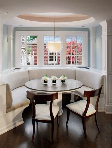 Curved Banquette Seat In Kitchen Traditional Dining Room