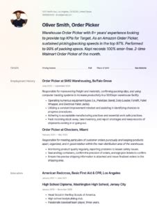 32 Order Picker Resume Examples And Guide Word And Pdf 2025