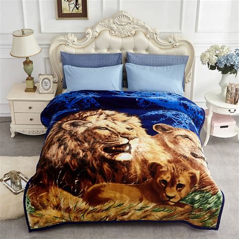 2 Ply Animal Print Thick Heavy Blanket Warm Soft Korean Mink Blanket