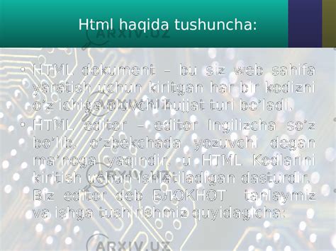Html Tilida Matn Rang Jadval Va Rasmlar Bilan Ishlovchi Teglar