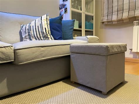 Old IKEA Footstool Gets Makeover And New Storage