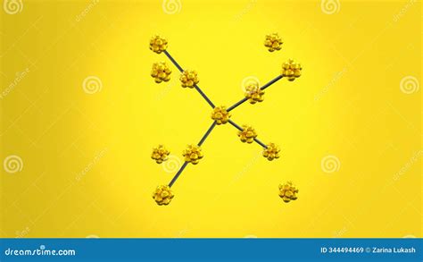 Gold Crystal Lattice 3d Illustration Stock Illustration Illustration