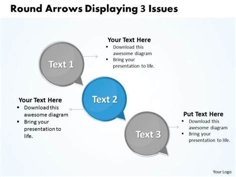 Ppt Descending Arrows PowerPoint 2010 Displaying 3 Issues Templates