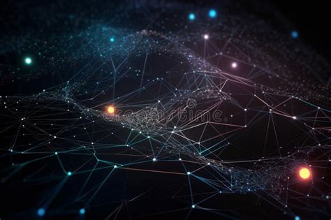 Digital Connection Dots And Lines Technology Abstract Planetarium Stock Illustration