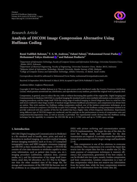 Pdf Analysis Of Dicom Image Compression Alternative Downloads