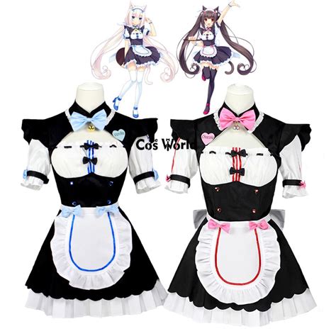 네코파라 Ova Chocola 바닐라 메이드 앞치마 드레스 유니폼 복장 애니메이션 사용자 정의 코스프레 의상게임 의상