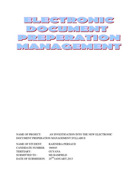 Edpm Sba Rajendra Persaud Form 5artsdocx Operating System Telecommunication