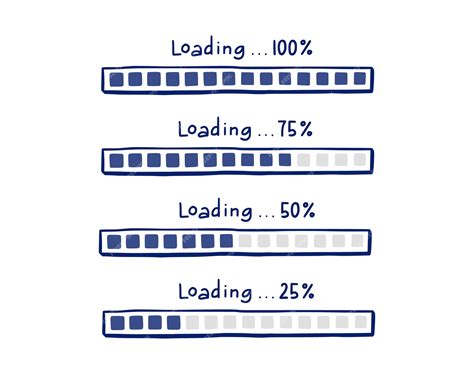 Premium Vector Loading Bar Doodle Element Set Hand Drawn Line Sketch Style Slow Download