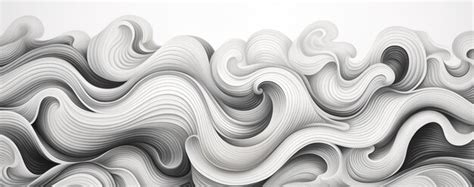 Premium Ai Image Black And White Wavy Lines Creating An Abstract Pattern With A Sense Of Depth