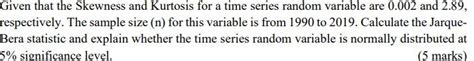 solved given that the skewness and kurtosis for a time