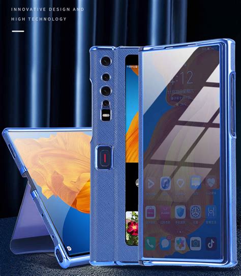 3 In 1 Double Sided View Window Stand Genuine Leather Flip Protective Case For HUAWEI Mate XS Mate X