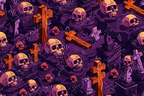 Spooky Graveyard Seamless Pattern Graphic By Sun Sublimation · Creative