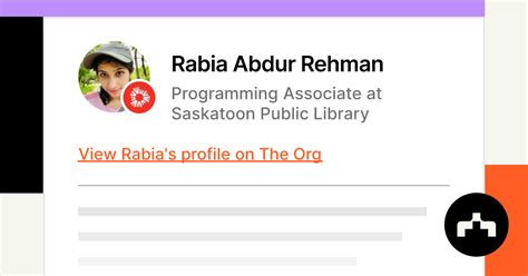 Rabia Abdur Rehman Programming Associate At Saskatoon Public Library The Org