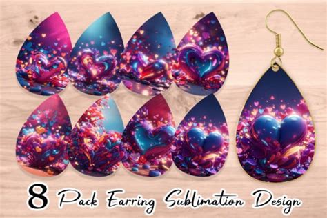earring teardrop 3d vibrant love graphic by artnoy · creative fabrica