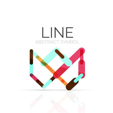 Premium Vector Linear Abstract Logo Connected Multicolored Segments