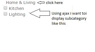 Php How To Display Subcategory Of Root Category Using Ajax Stack