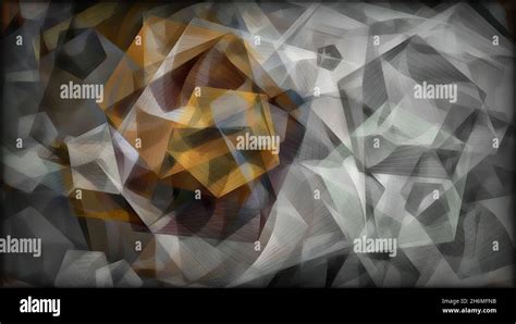 Cubes And Triangles Hand Draw Digital Art Illustration Stock Photo Alamy