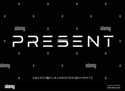 Abstract Modern Futuristic Alphabet Display Font Vector Unique Sans Serif Typeface Stock Vector