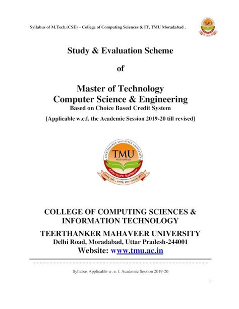 Pdf Master Of Technology Computer Science And