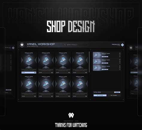 fivem shop ui design behance